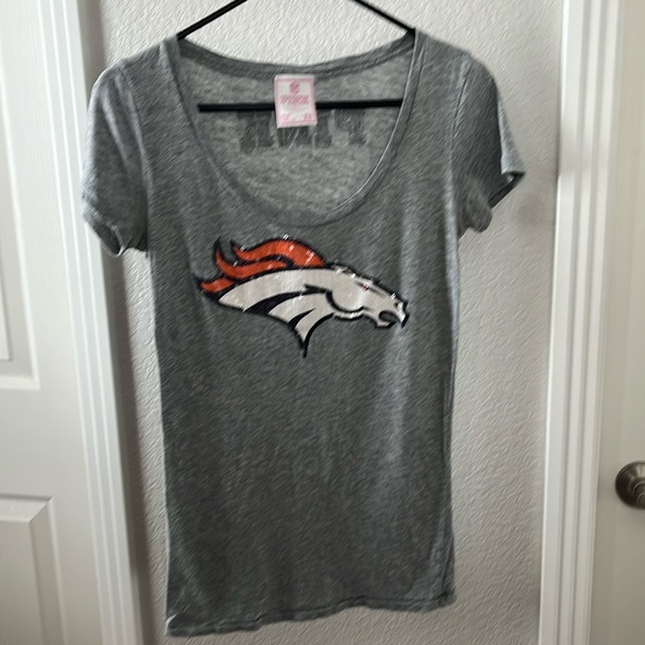 PINK Victoria's Secret | Tops | Womens Denver Broncos Nfl Victoria Secret Sequin Short Sleeve T ...